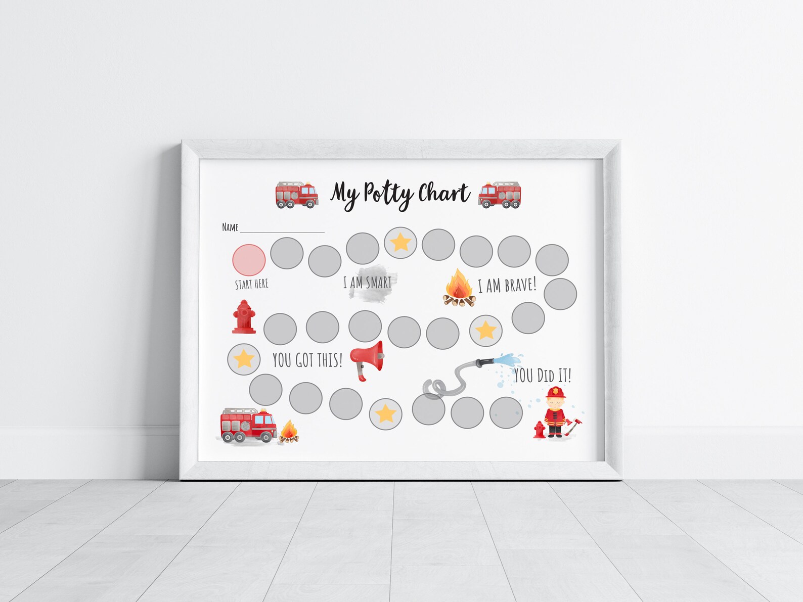 Firetrucks Potty Training Chart, Printable Potty Training Rewards ...