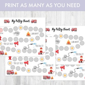 Firetrucks Potty Training Chart, Printable Potty Training Rewards ...