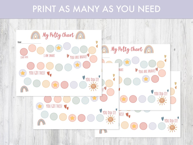 Rainbow Potty Chart, Printable Potty Training Reward Chart for Kids ...