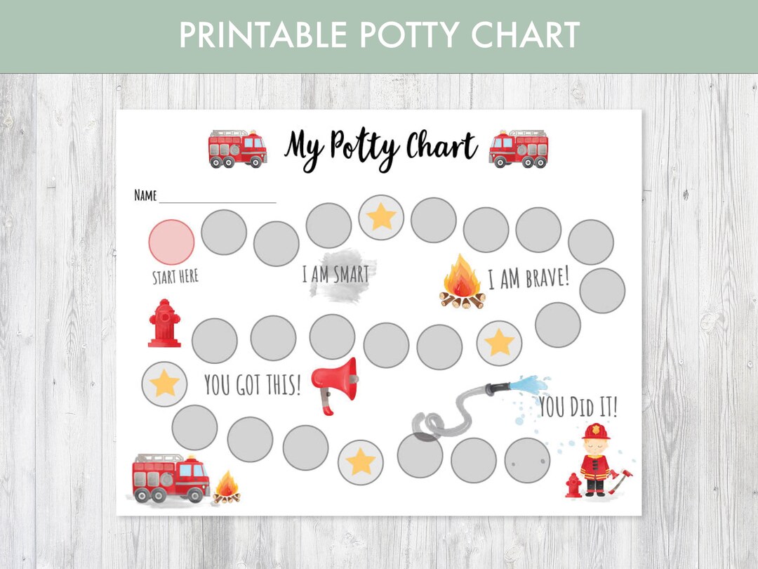Firetrucks Potty Training Chart, Printable Potty Training Rewards ...