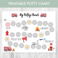 Firetrucks Potty Training Chart, Printable Potty Training Rewards ...