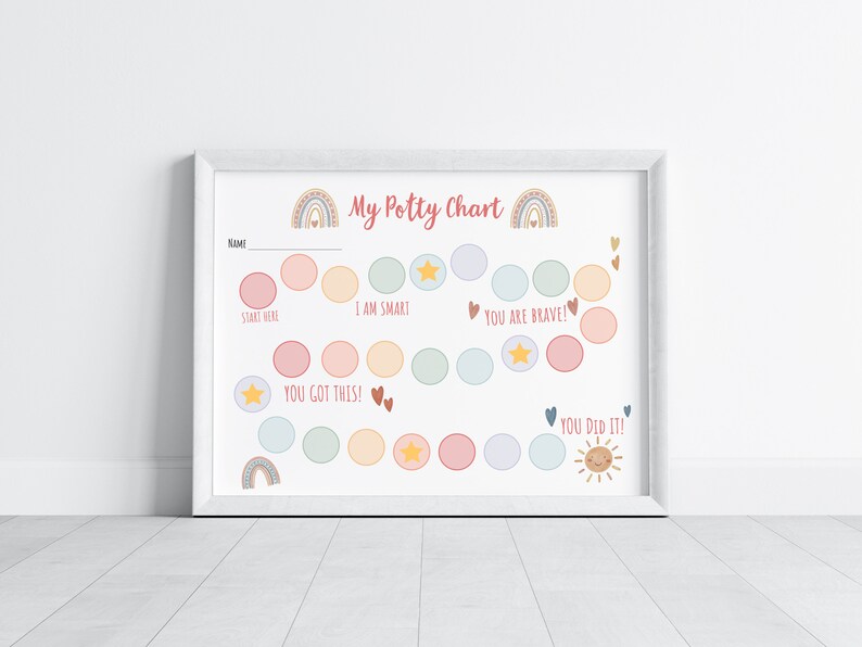 Rainbow Potty Chart, Printable Potty Training Reward Chart for Kids ...