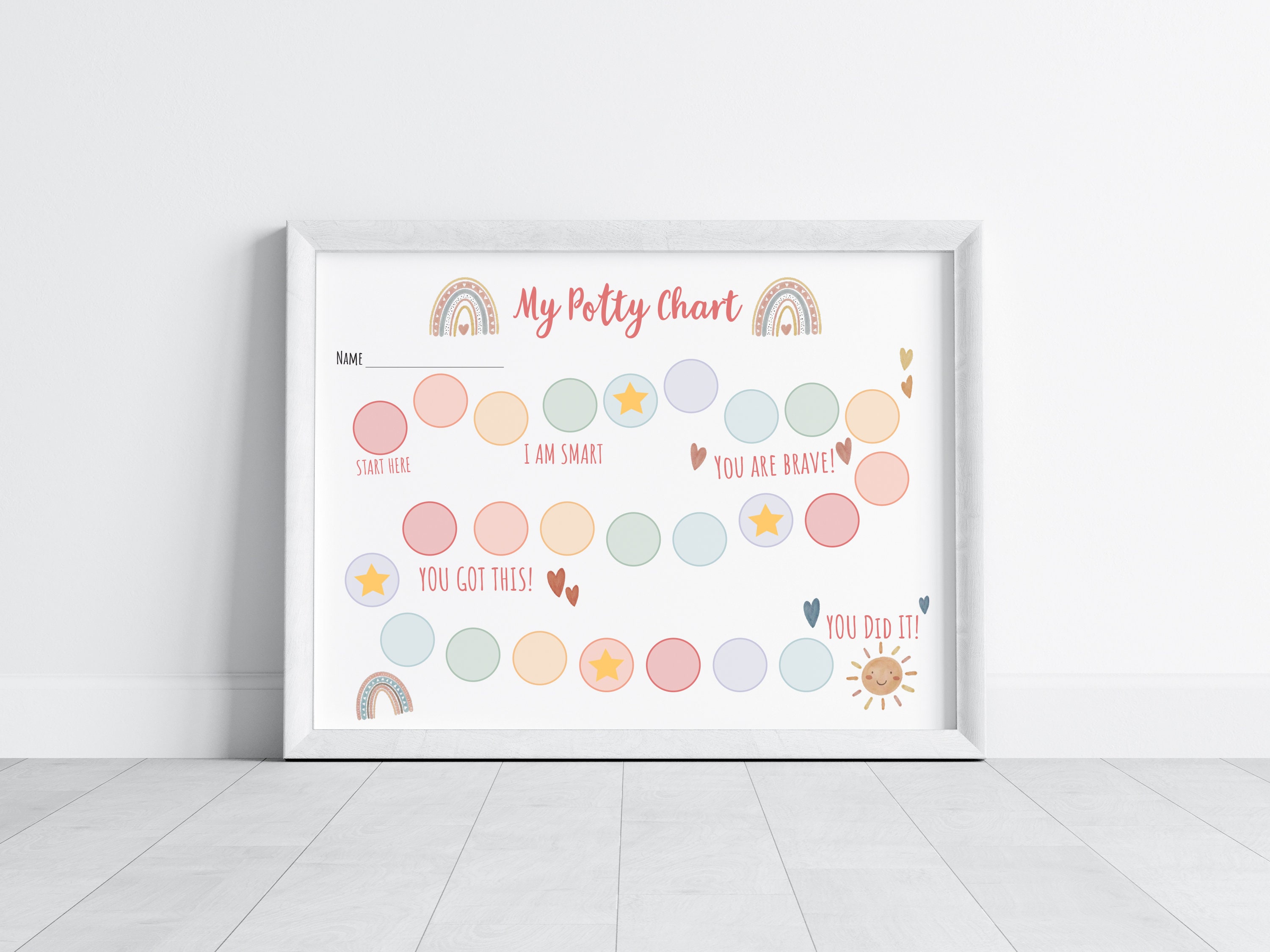 Rainbow Potty Chart, Printable Potty Training Reward Chart for Kids ...