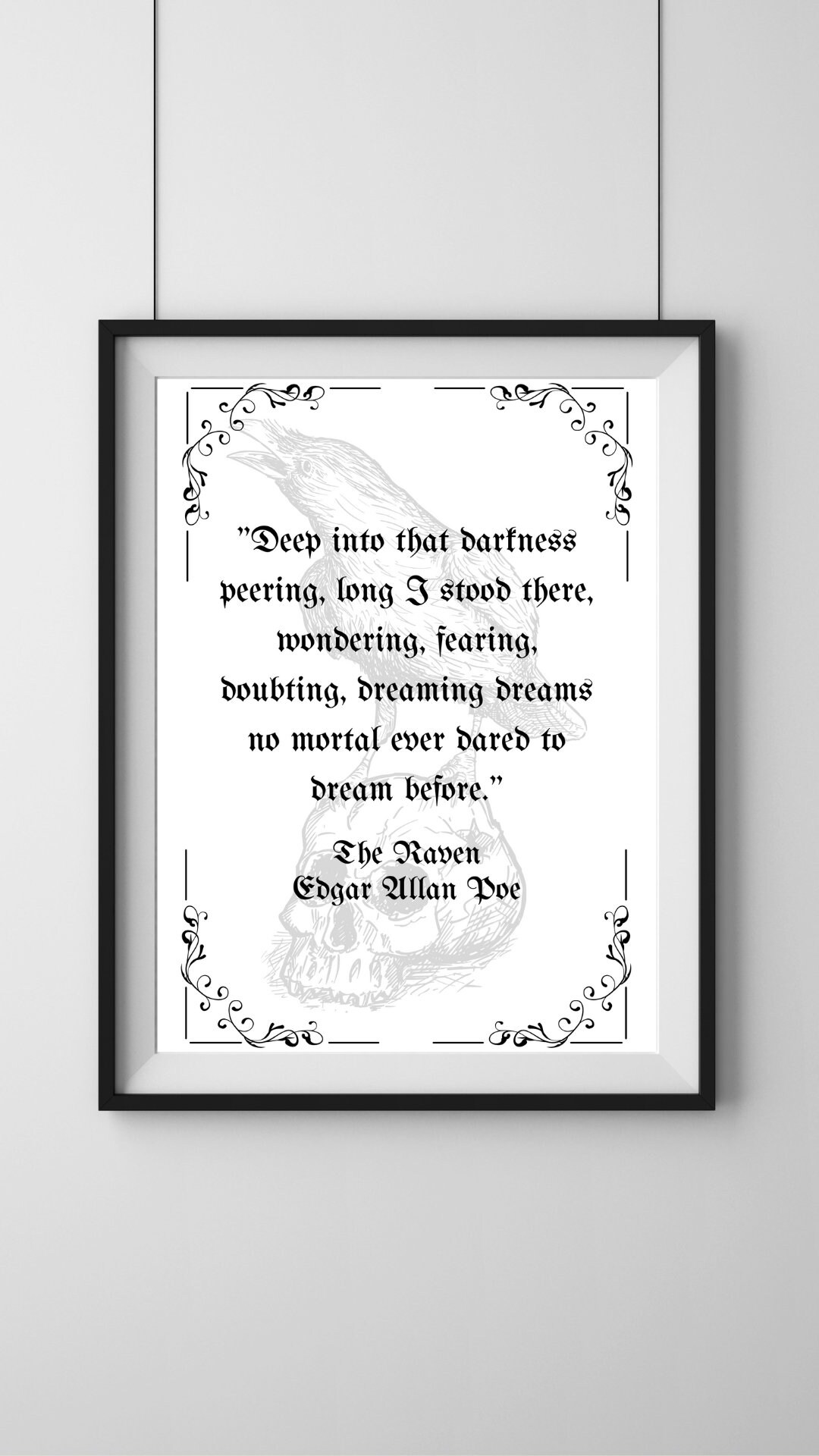 Edgar Allan Poe, Digital Print, Quote, Literary Quote, Horror Quote ...