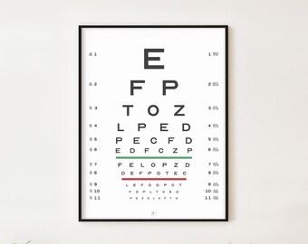 Snellen Eye Chart Download - Etsy