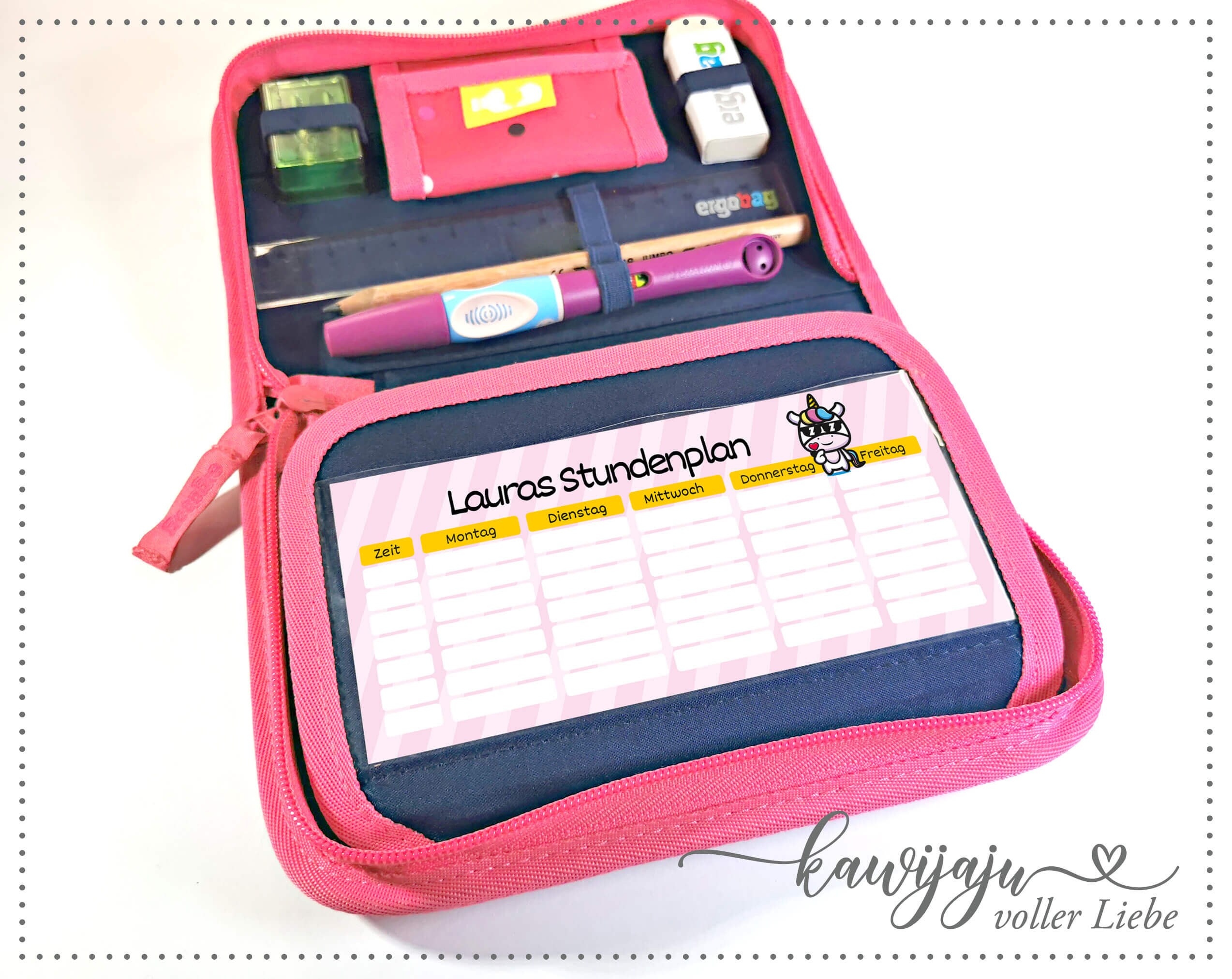 Canva: Personal Timetable for Ergobag or Other Pencil Cases ...