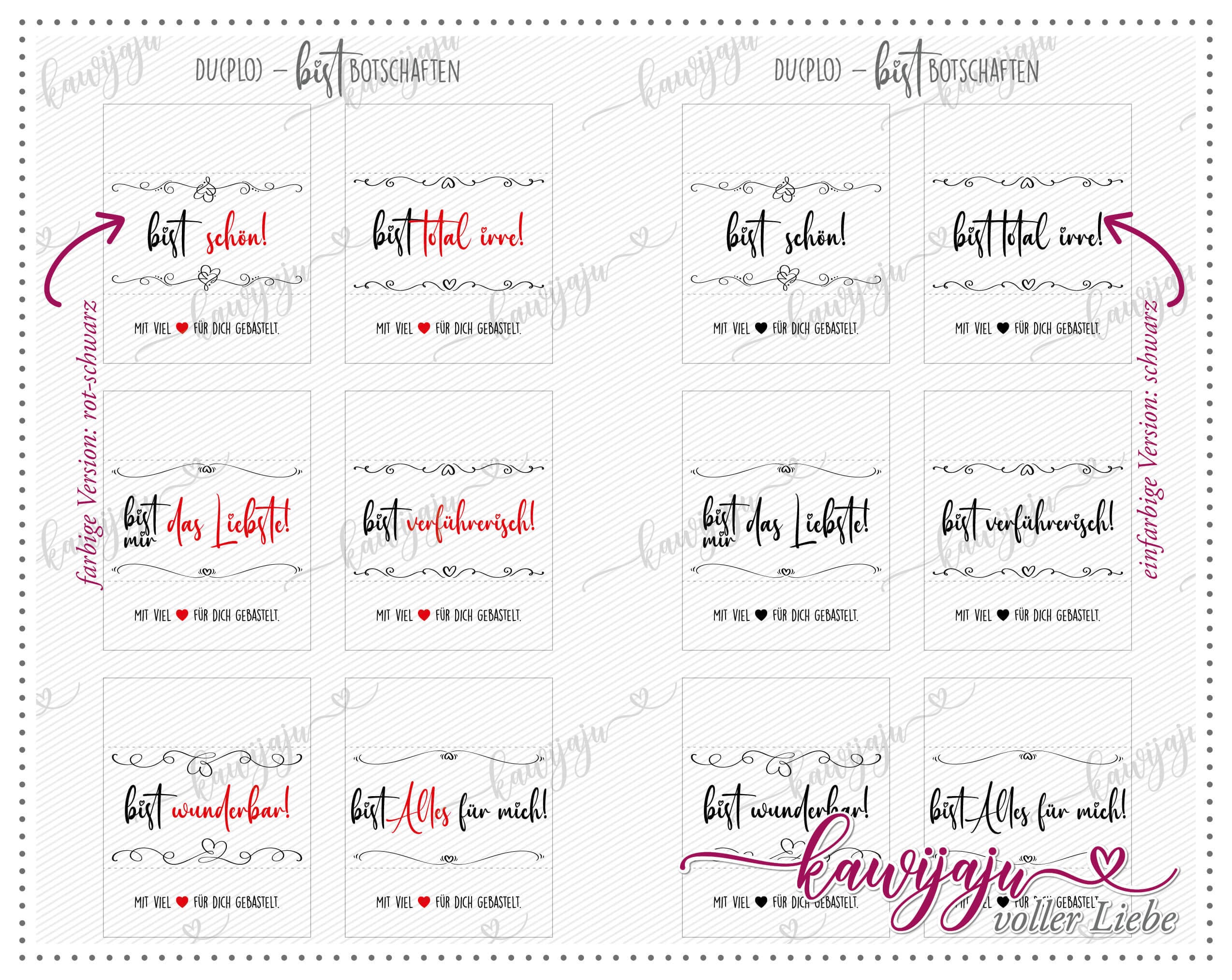 Download: Liebevolle Du bist-Botschaften für Duplo Riegel – DIY Geschenkidee für besondere ...