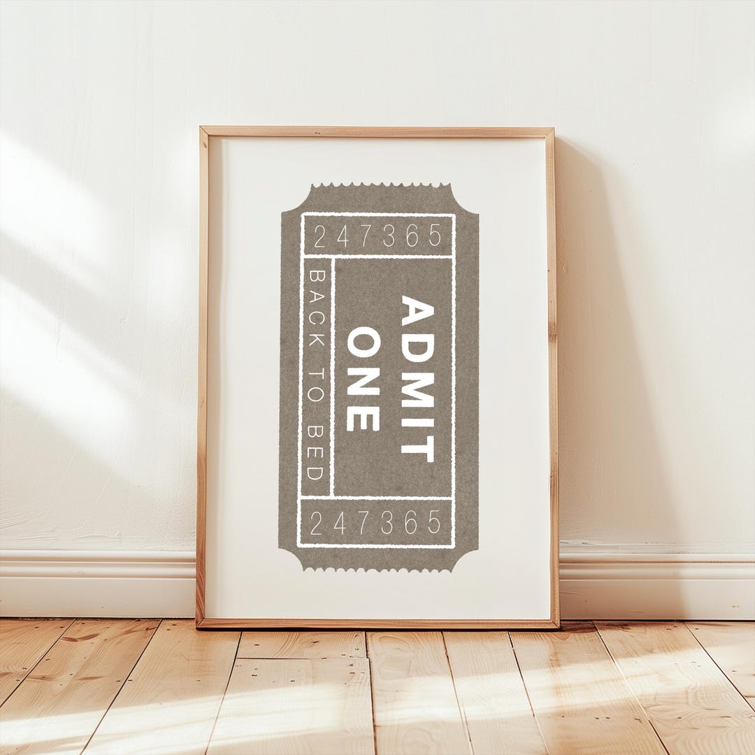 Admit One Ticket - Above the Bed Wall Art - Etsy
