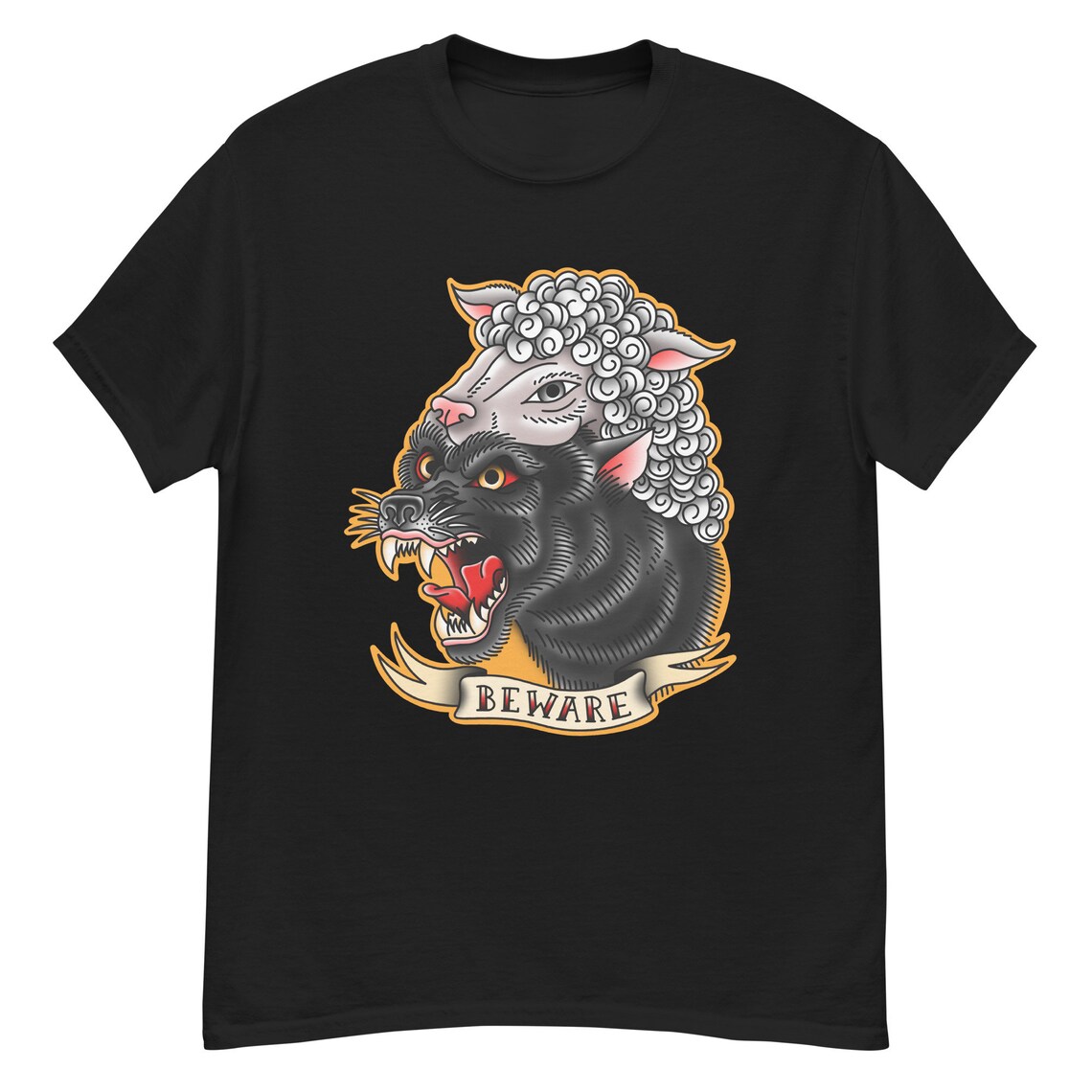Wolf in Sheep's Clothing - Traditional Tattoo Shirt - Etsy