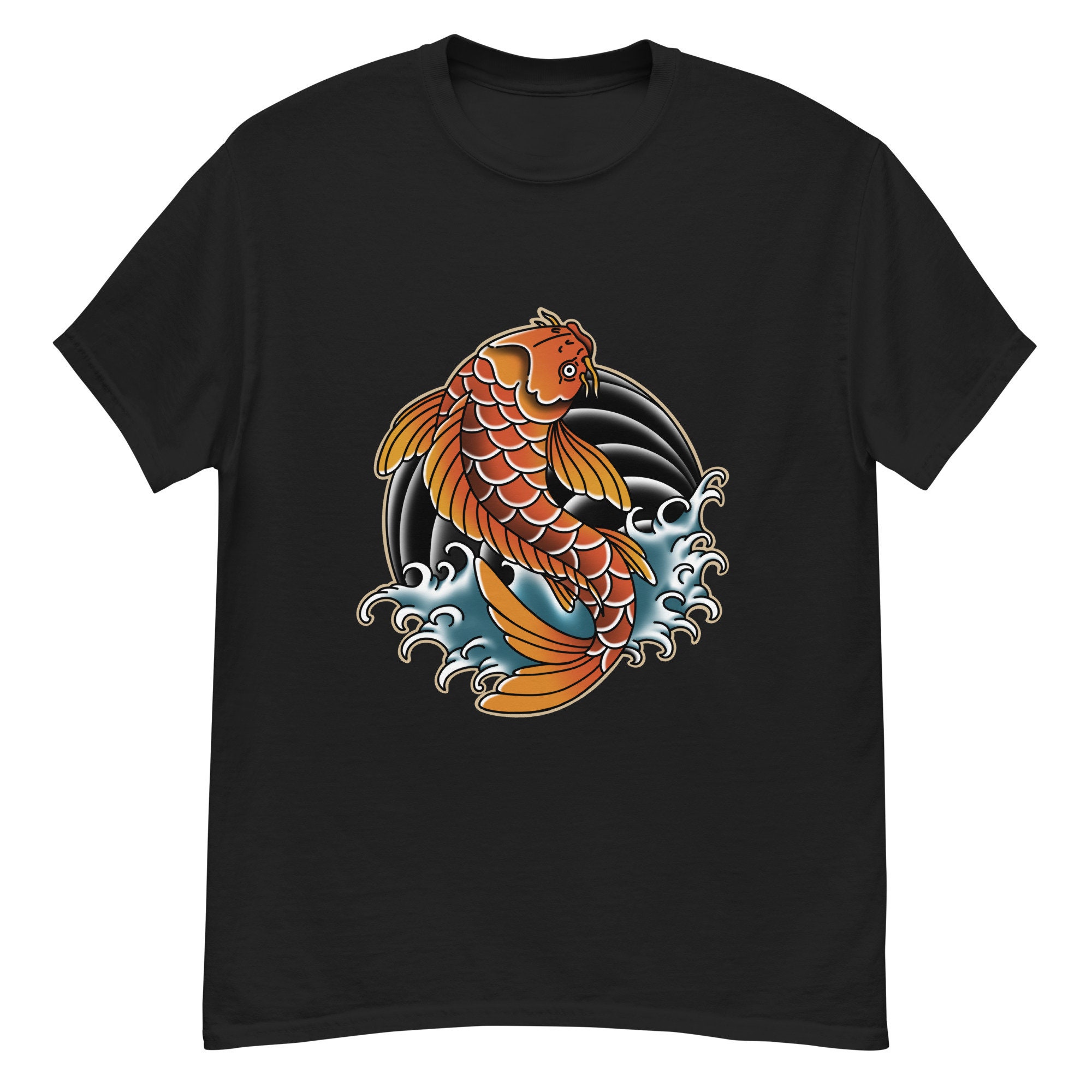 Koi Fish Traditional Tattoo Shirt - Old School Tattoo Graphic - Edgy ...