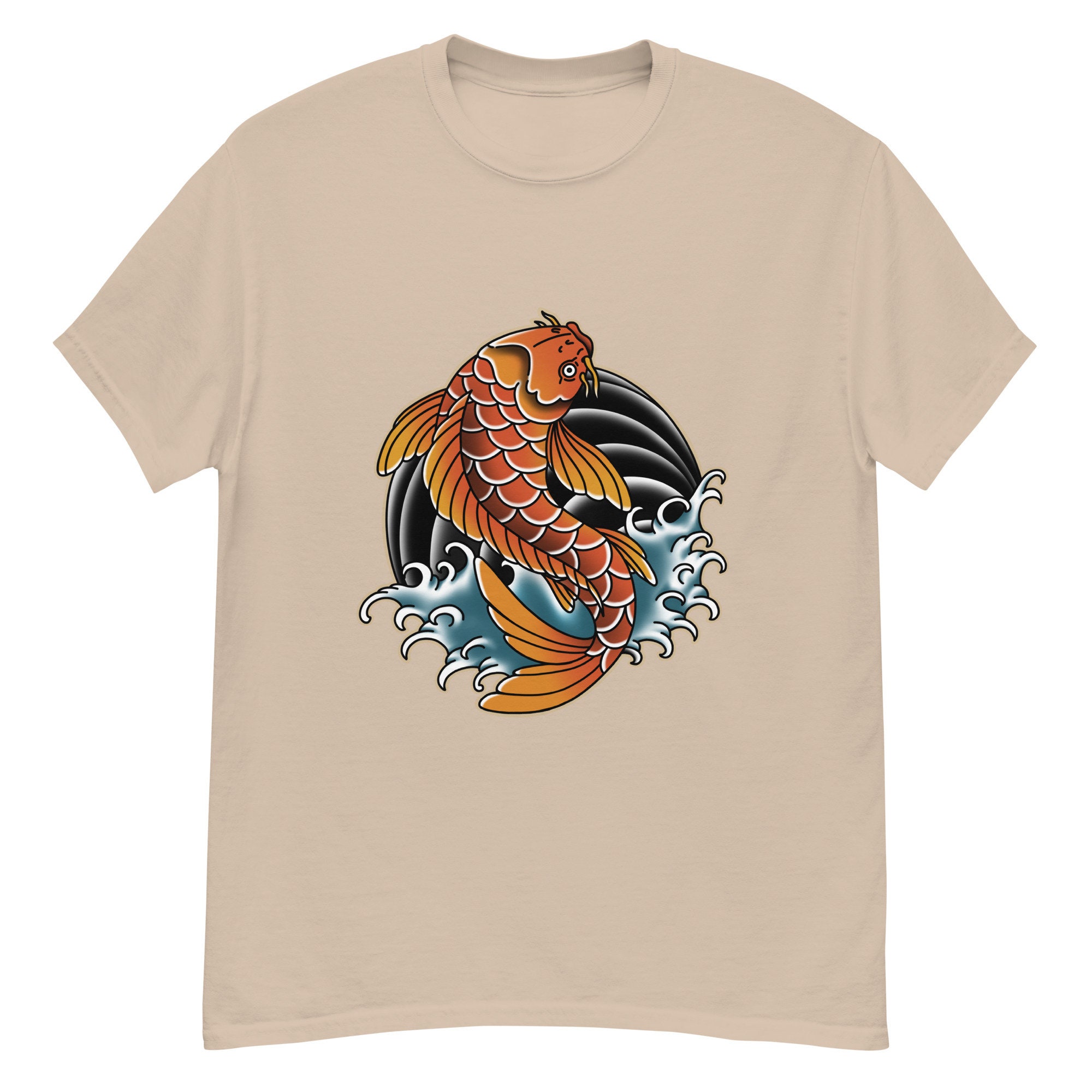 Koi Fish Traditional Tattoo Shirt - Old School Tattoo Graphic - Edgy ...