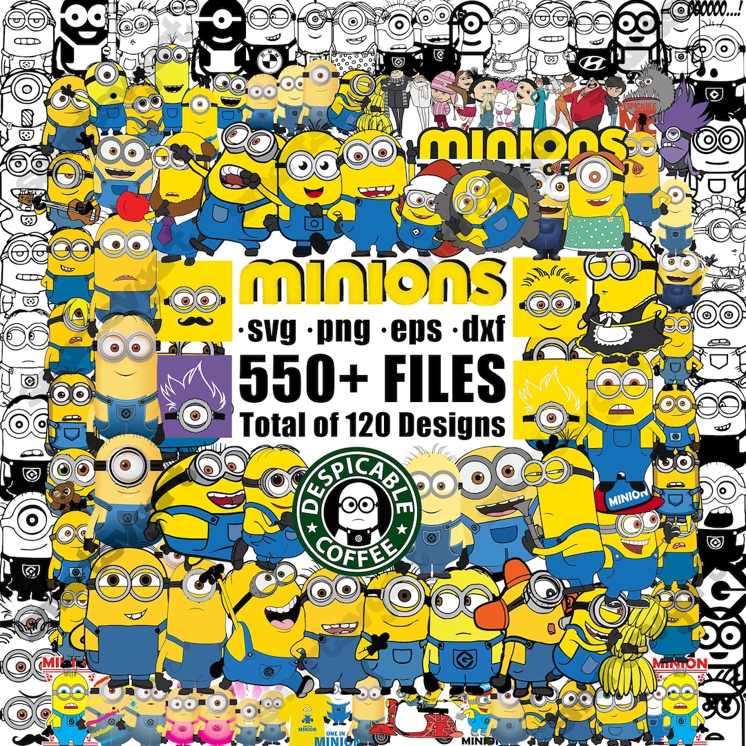 Minions Svg Bundle, Layered Minions Clipart, Cartoon Svg - Etsy