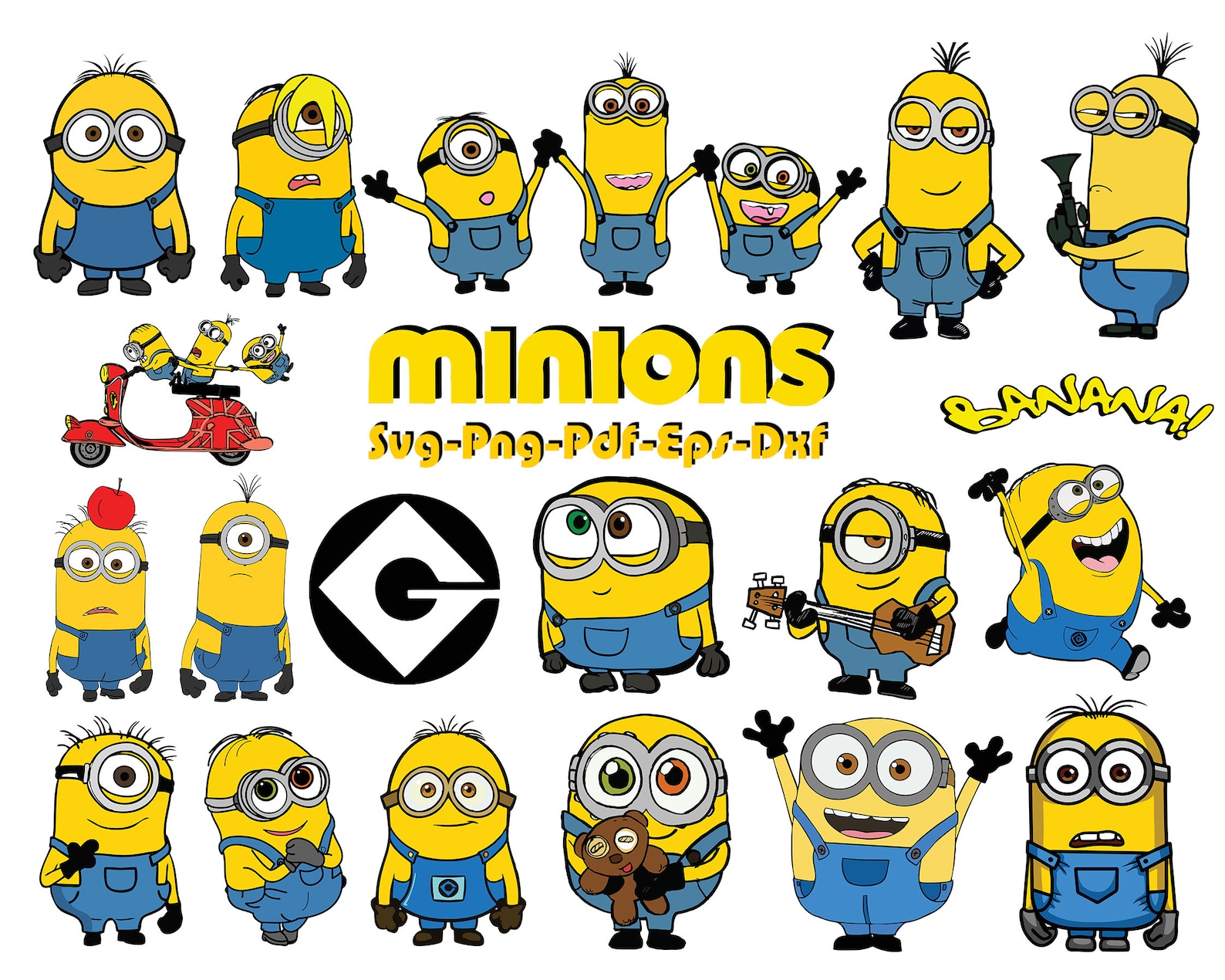 Minions Svg Bundle, Layered Minions Clipart, Cartoon Svg - Etsy