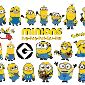 Minions Svg Bundle, Layered Minions Clipart, Cartoon Svg - Etsy