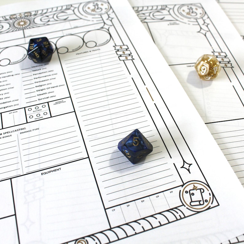 Wizard Character Sheet | D&D 5e - Etsy