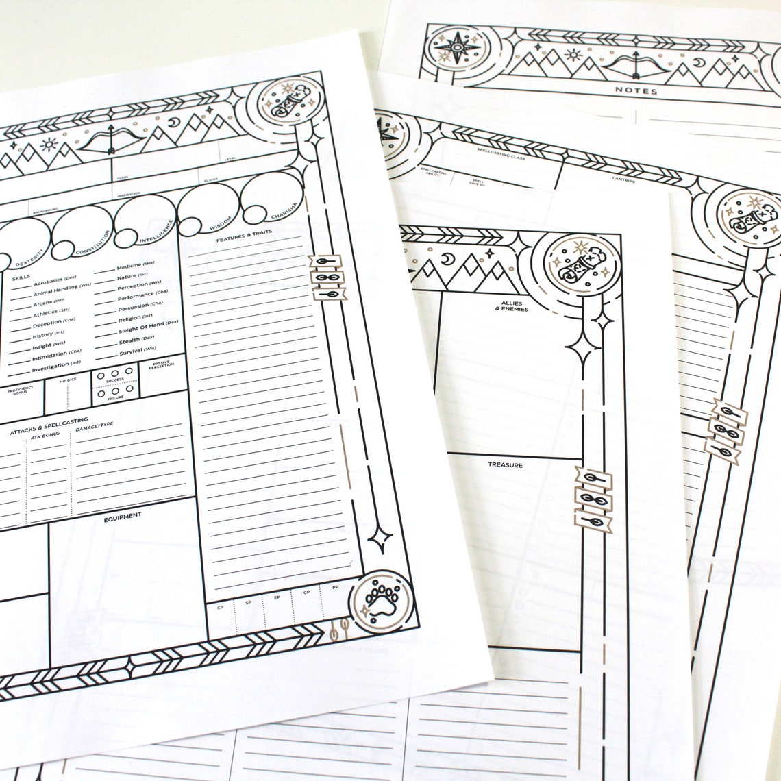 Ranger Character Sheet | D&D 5e - Etsy