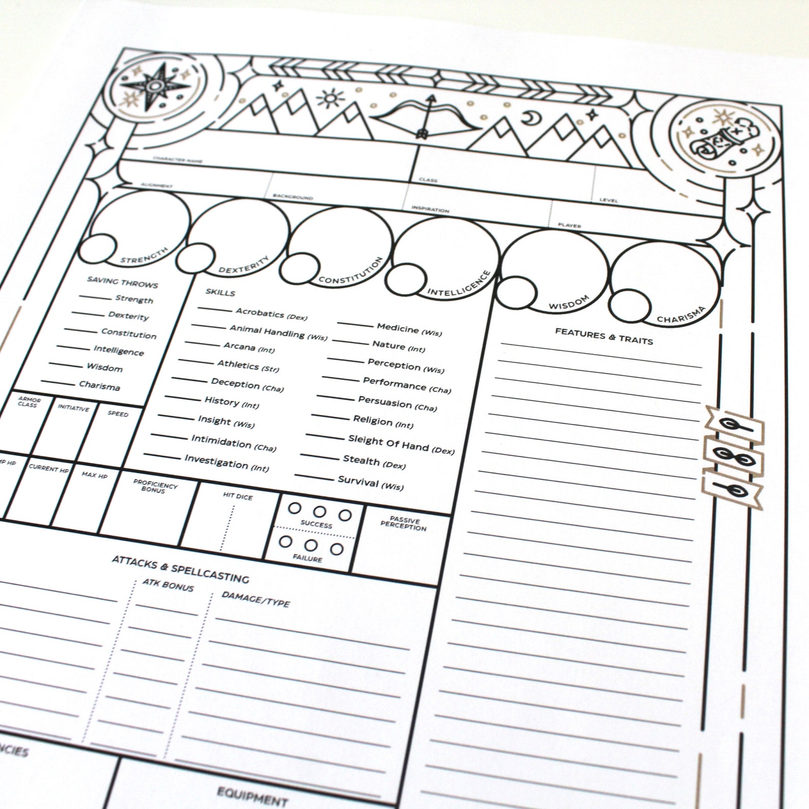Ranger Character Sheet | D&D 5e - Etsy