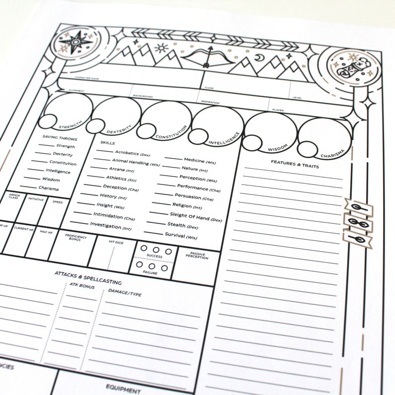 Ranger Character Sheet | D&D 5e - Etsy