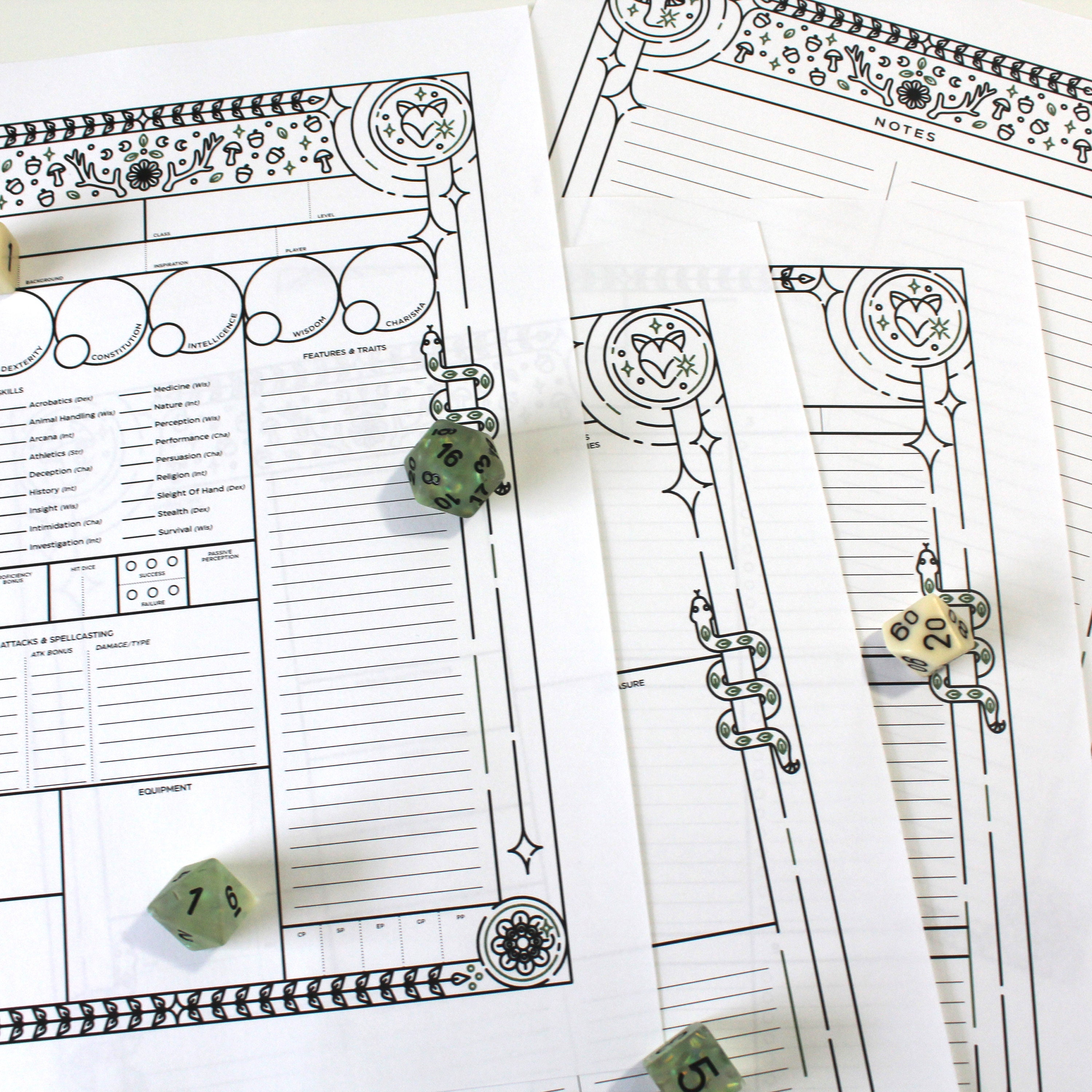 Druid Character Sheet | D&D 5e - Etsy