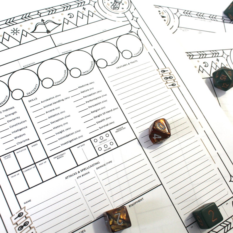 Ranger Character Sheet | D&D 5e - Etsy