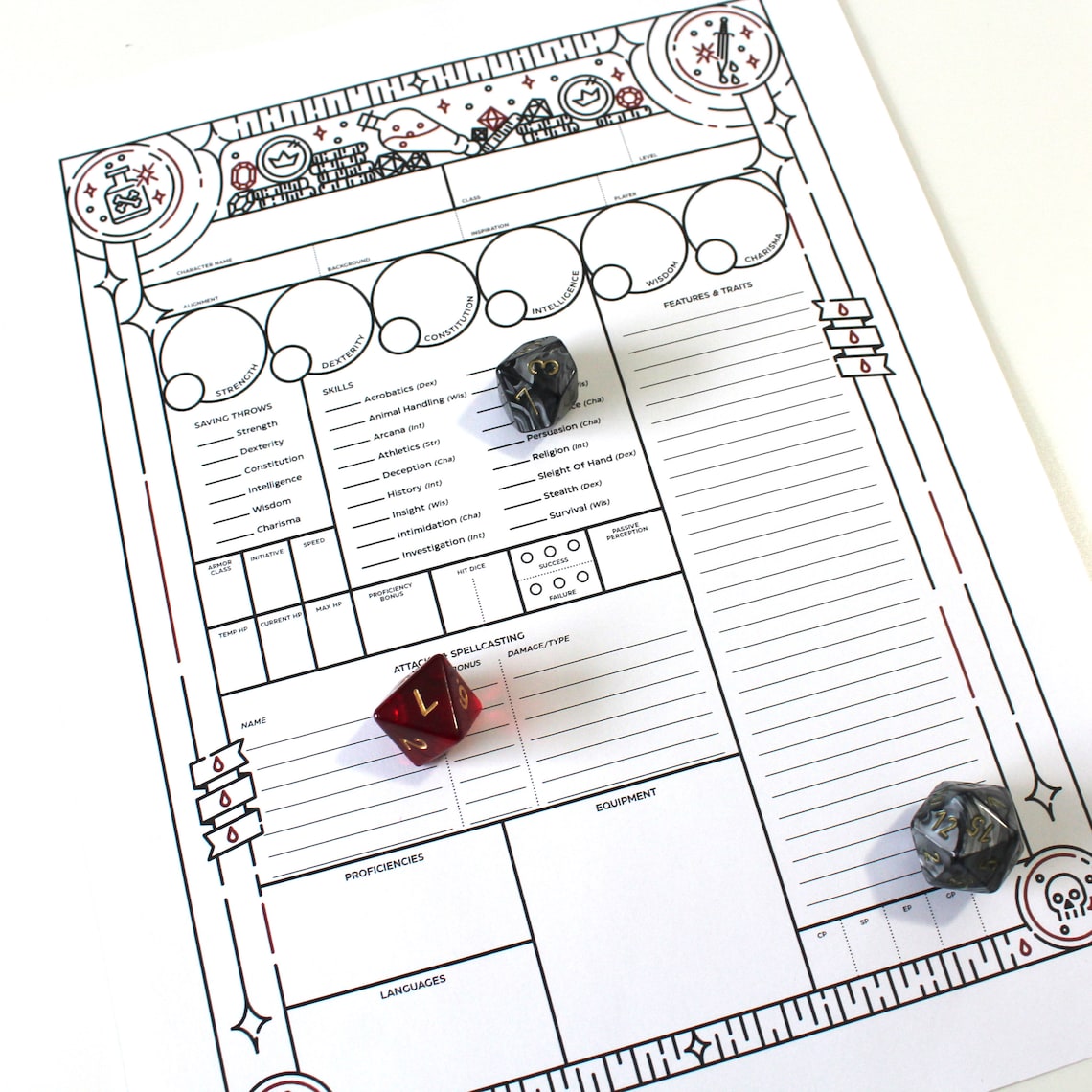 Rogue Character Sheet | D&D 5e - Etsy