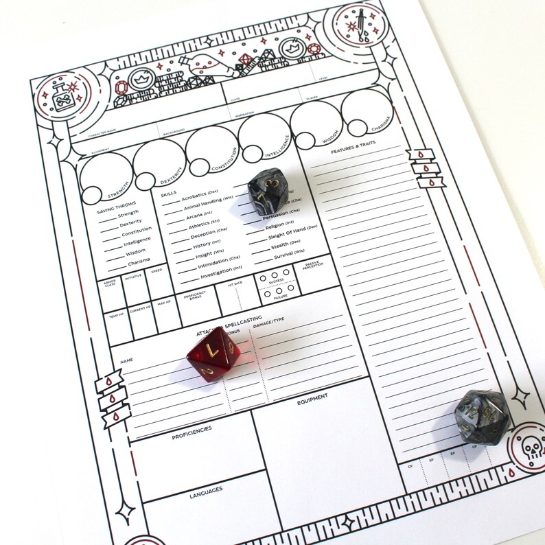 Rogue Character Sheet | D&D 5e - Etsy