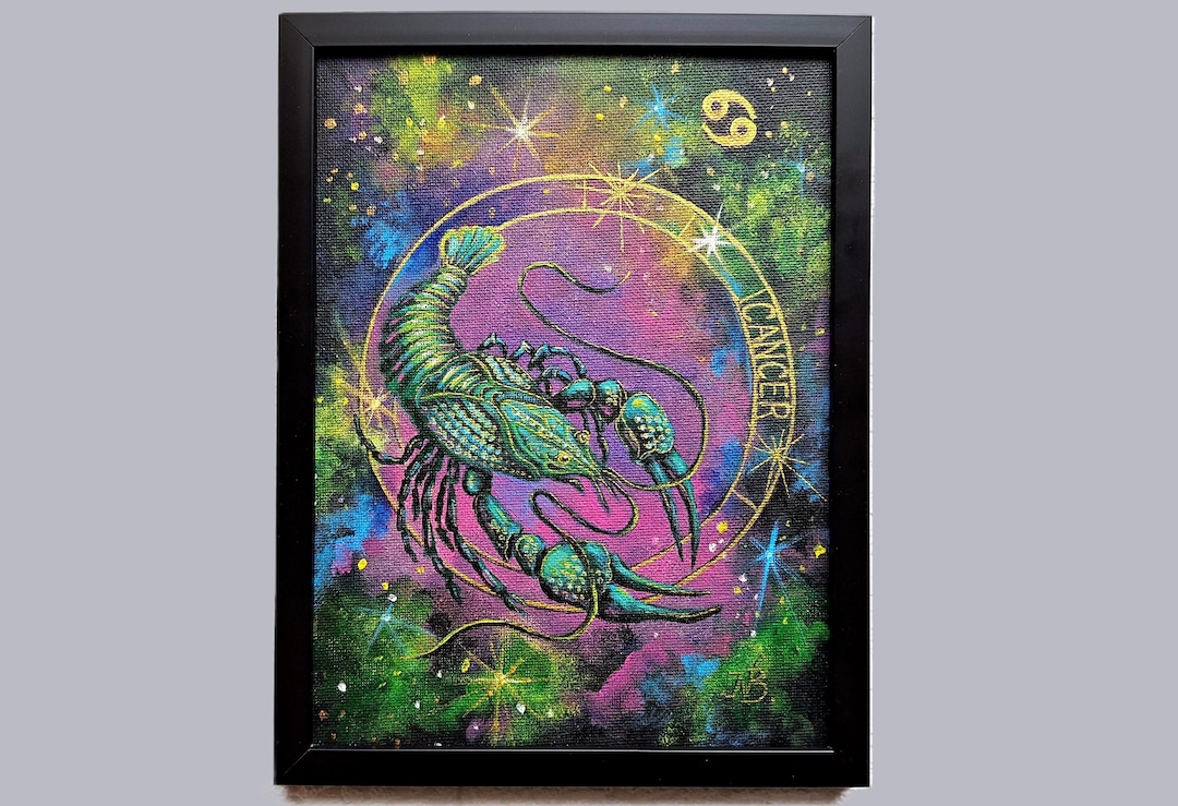 Zodiac Painting, Cancer Zodiac Sign, Cancer Painting, Water Element Art ...