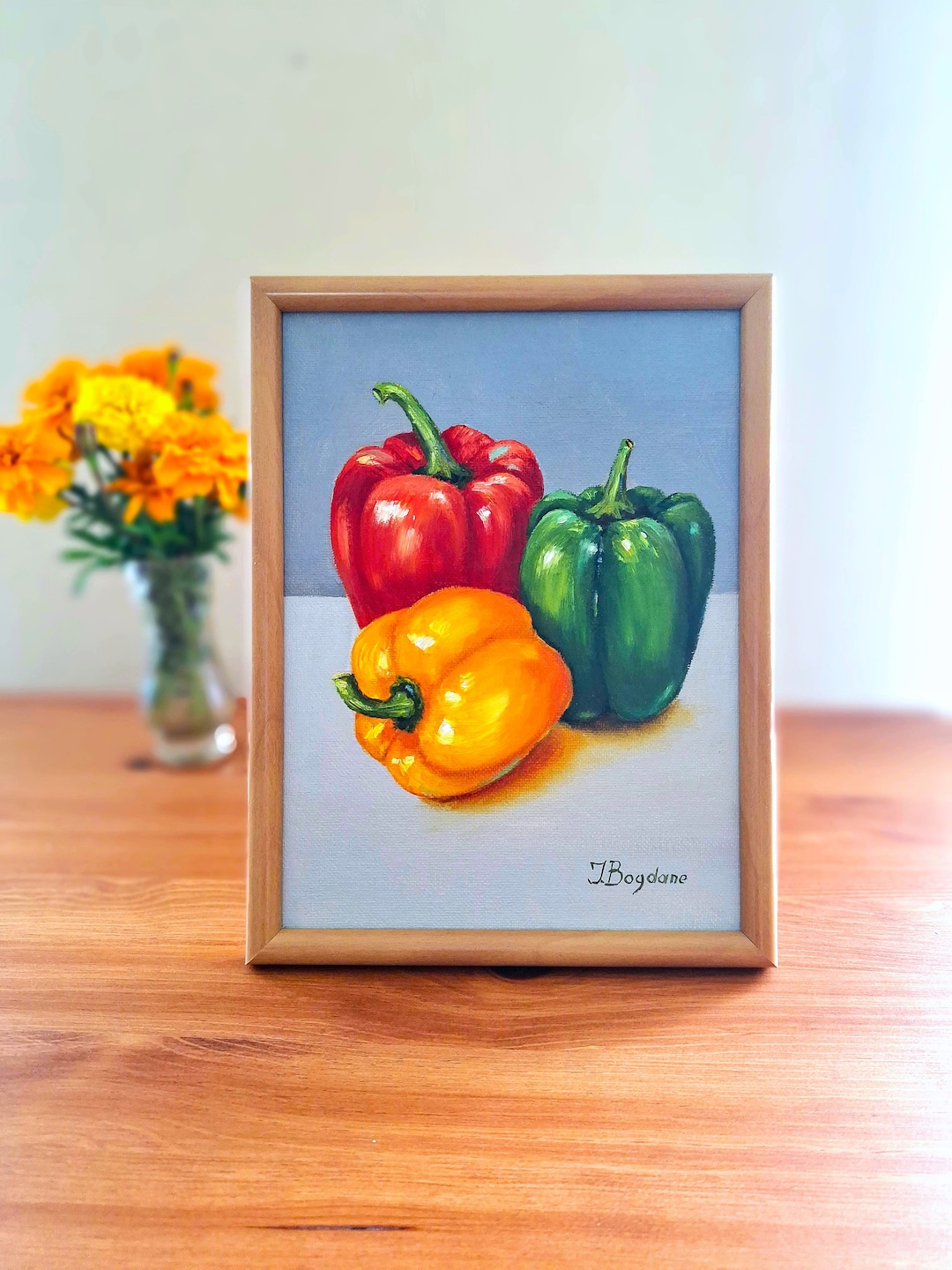 Bell Peppers Painting Colorful Bell Peppers Still Life Food Original ...