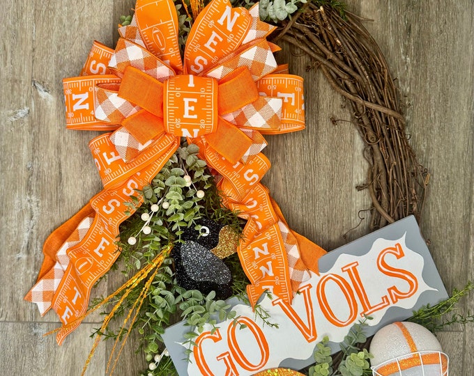 University of Tennessee Wreath, Tennessee Wreath for Front Door, Orange ...