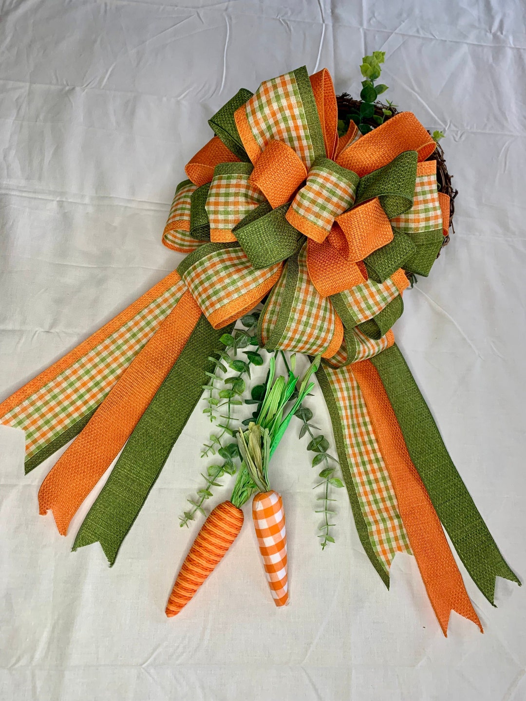 Easter Carrot Wreath Bow, Easter Carrot Lantern Bow, Easter Carrot Door ...