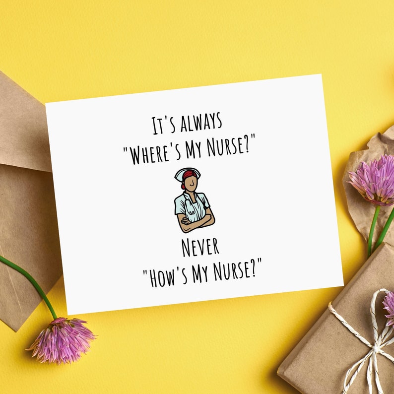 Nurse Greeting Card, Funny Nurse Card, Nurse Thank You Card, Print at ...