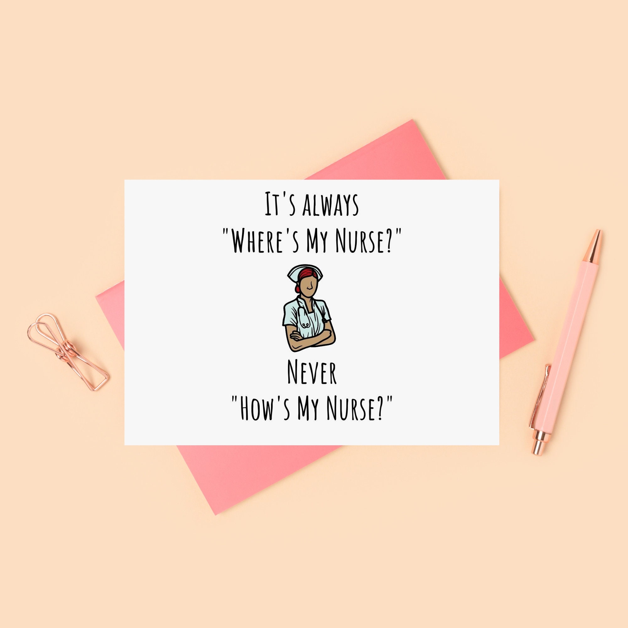 Nurse Greeting Card, Funny Nurse Card, Nurse Thank You Card, Print at ...