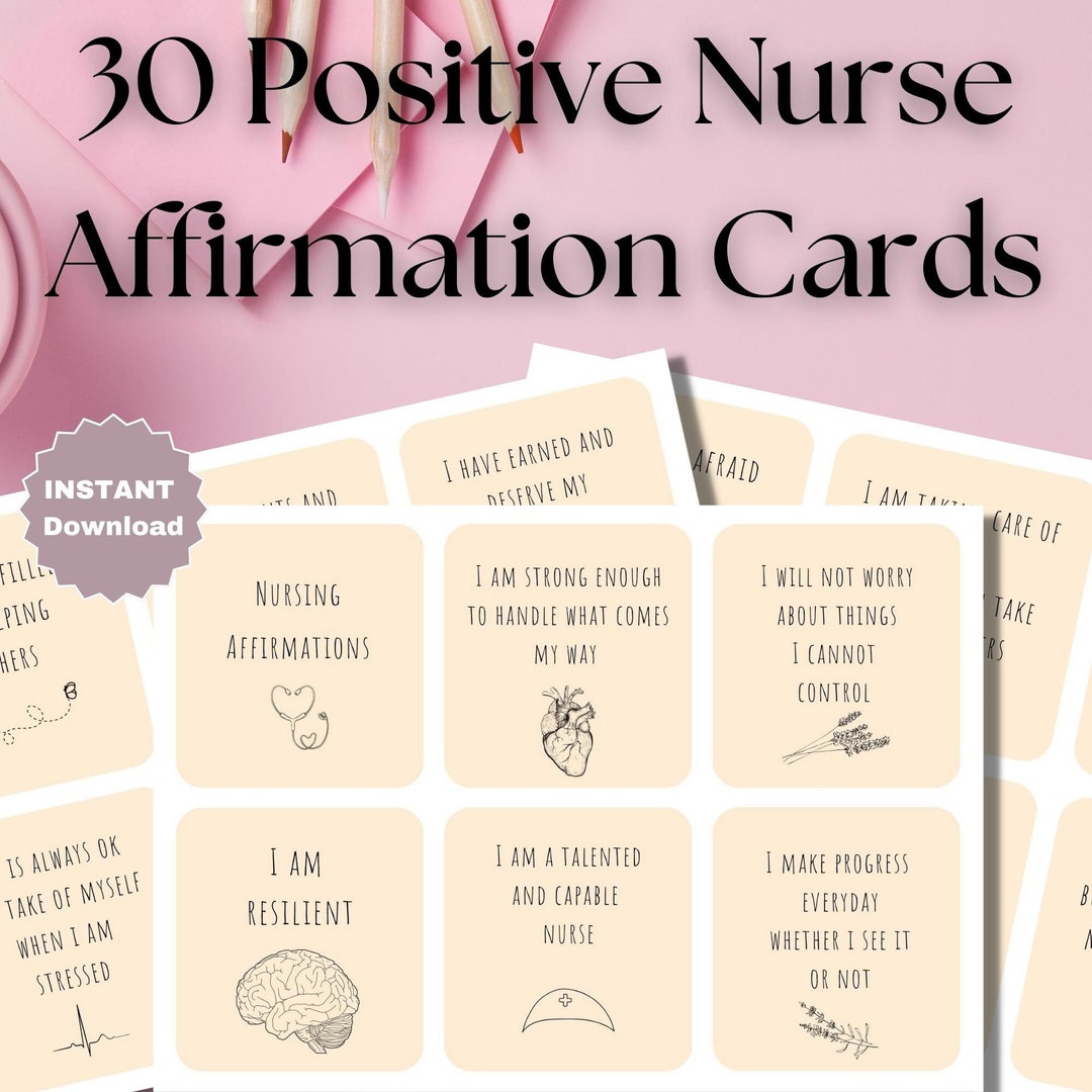 Positive Affirmation Cards for Nurses, Healthcare Workers Affirmation ...
