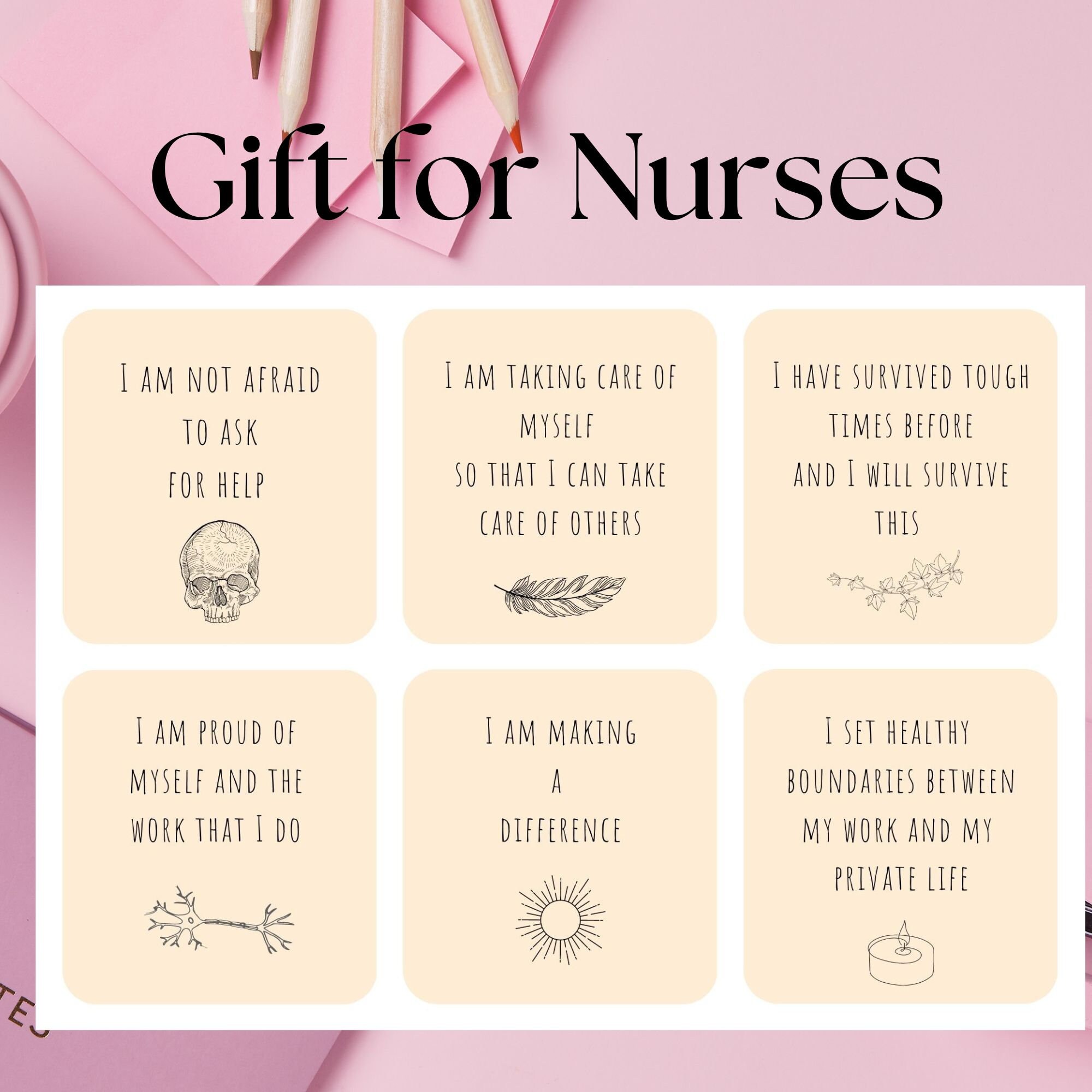 Positive Affirmation Cards for Nurses, Healthcare Workers Affirmation ...