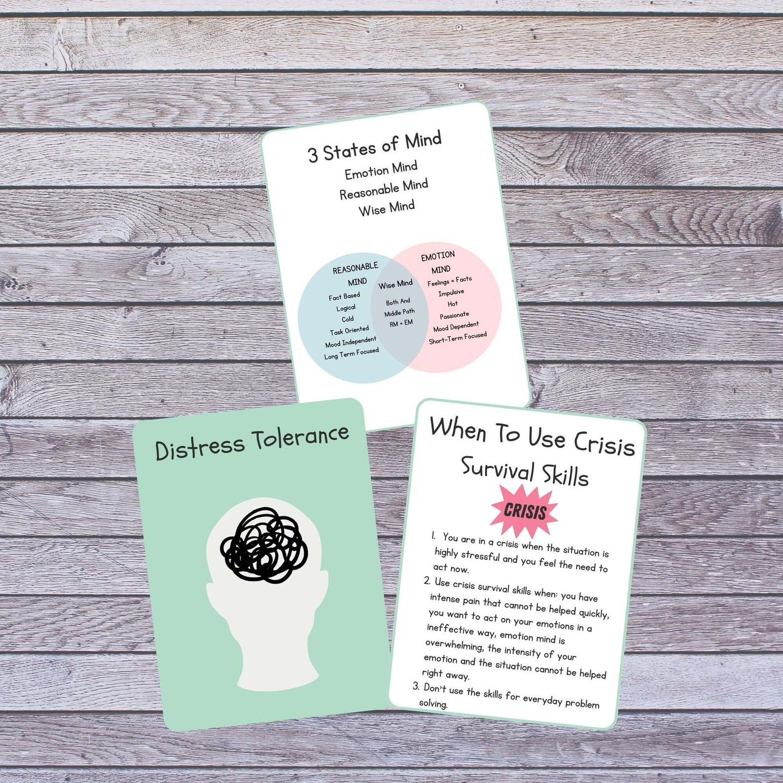 DBT Flashcards, Therapy Flashcards, Dialectical Behavior Therapy, Mindfulness, Dialectical ...