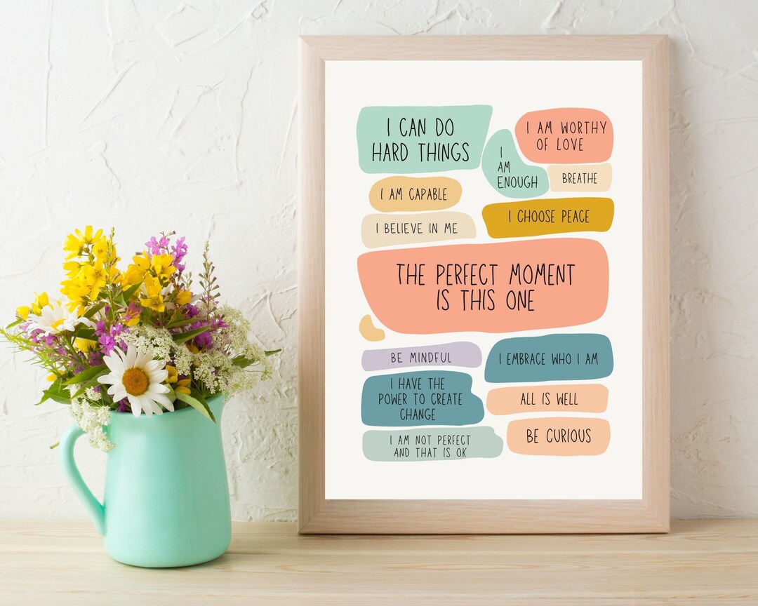 Positive Affirmations, Mindfulness Poster, I Am Poster, Positive ...