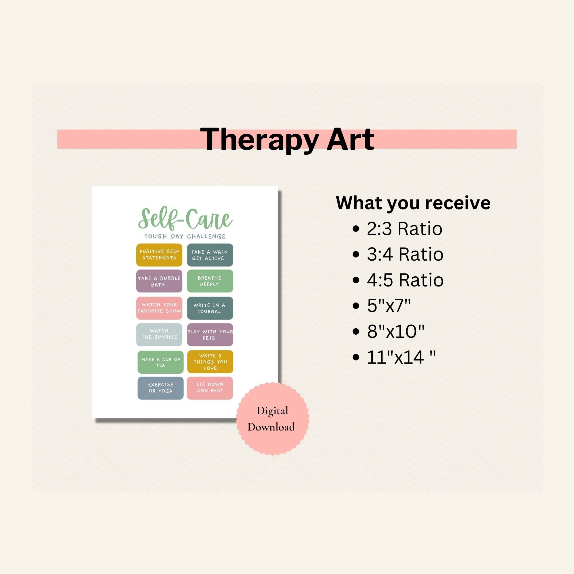 Self-care Poster, Self-care Challenge, Tough Day Challenge, Mental ...