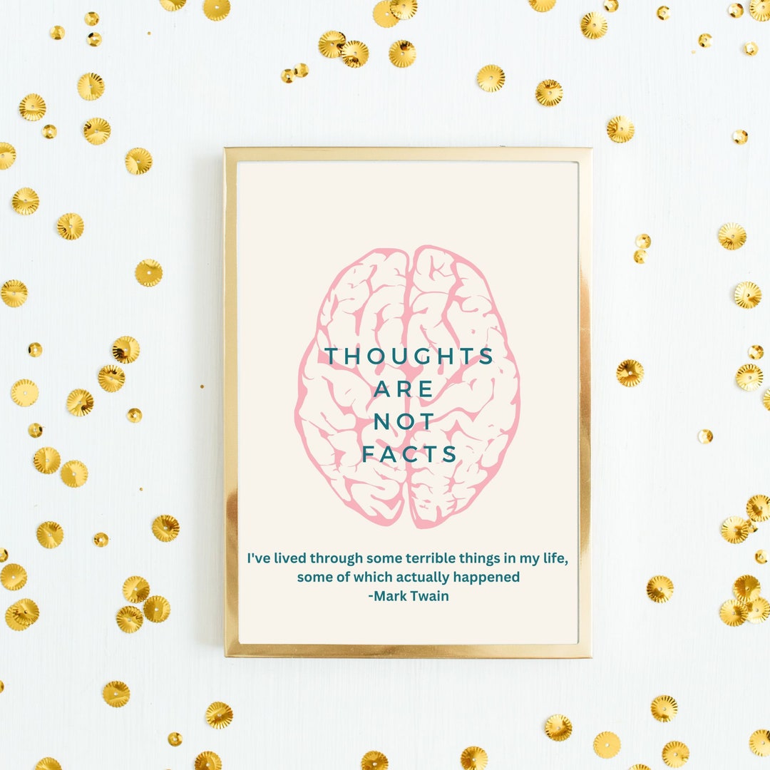 Thoughts Are Not Facts, Therapy Art, Classroom Art, Psychology Art ...