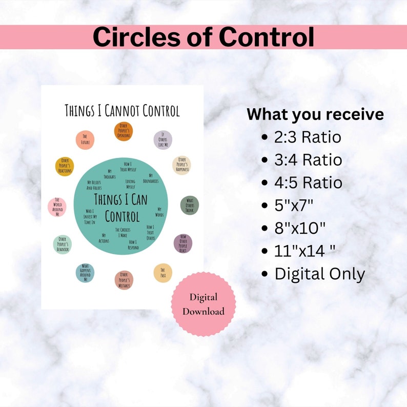 Therapy Art, Things I Can Control Art, Counselor Office Decor, Mental ...