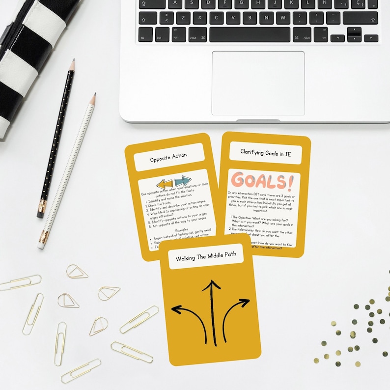 DBT Flashcards Therapy Flashcards Dialectical Behavior - Etsy