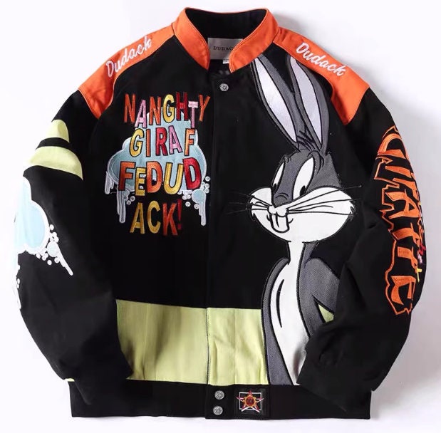 Vintage Looney Tunes Jacket Bugs Bunny Racing Jacket Vintage Looney ...