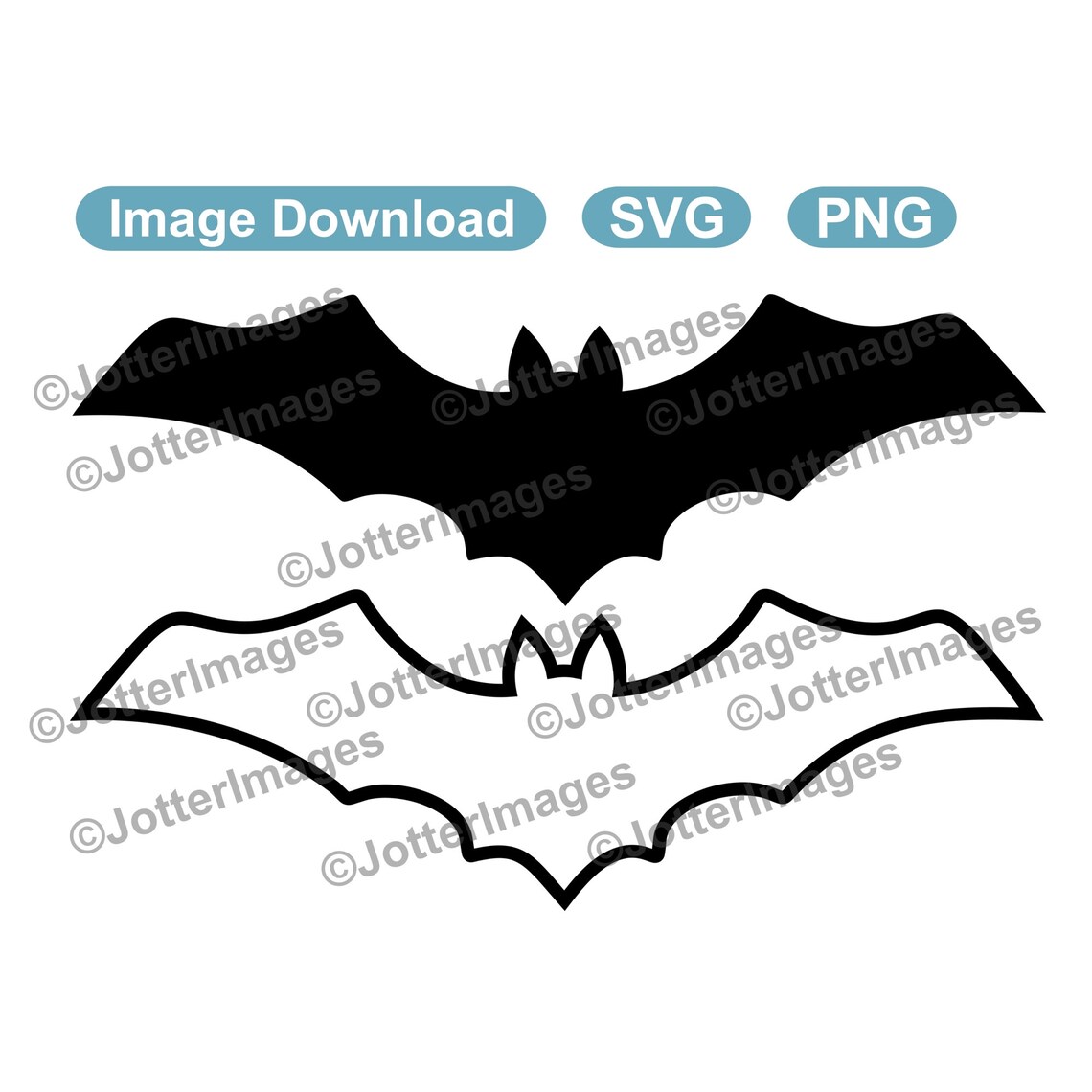 Basic Bat Shape and Outline Halloween Themed Image Download SVG, PNG ...