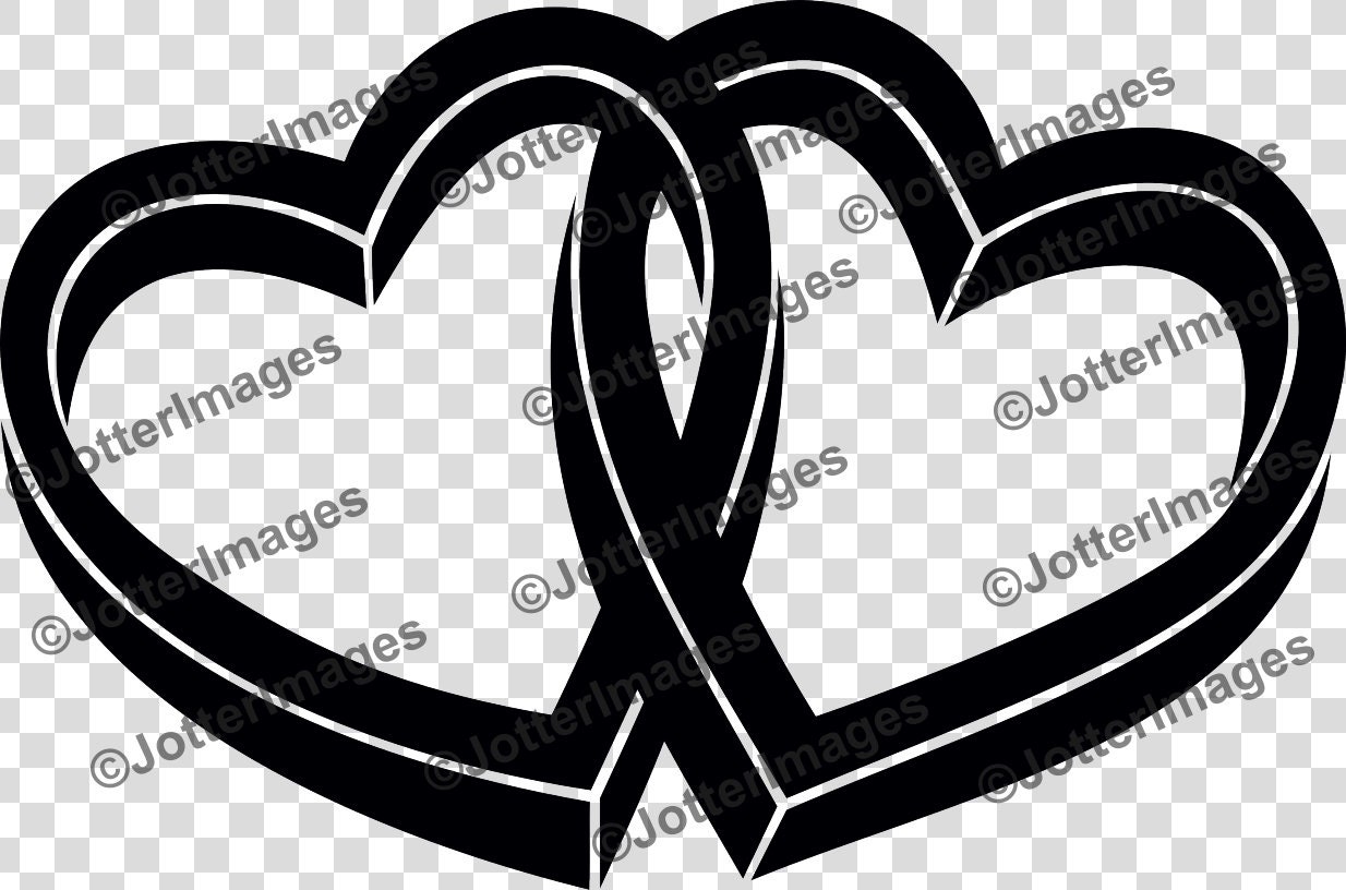 Double Linked Hearts Image Download, Clip Art, Cut File, SVG, PNG ...