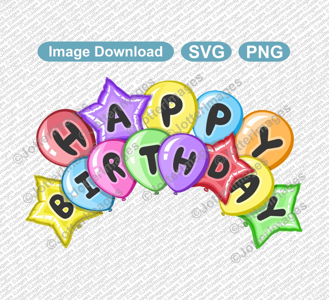 Happy Birthday Balloon Sign Image Download SVG, PNG Transparent ...