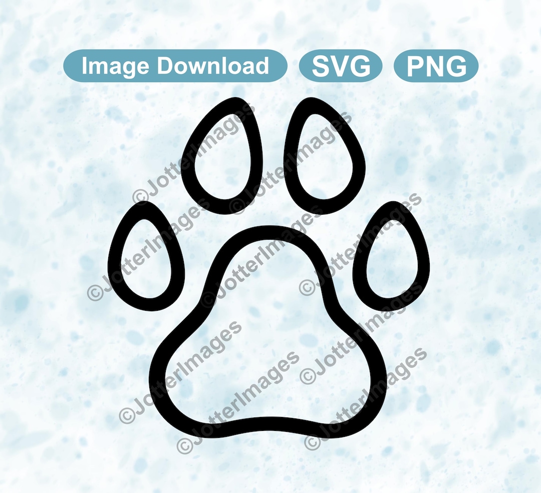 Paw Print Outline SVG PNG: Pet Lover Clipart (digital Download) - Etsy