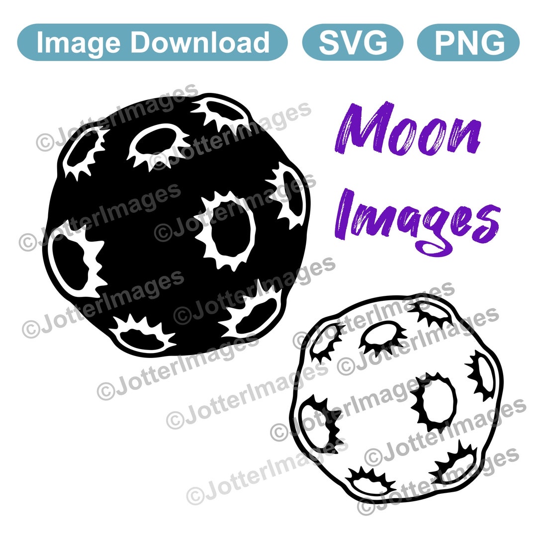 Moon With Craters Outline Image File Picture Download, Clipart, Cut ...