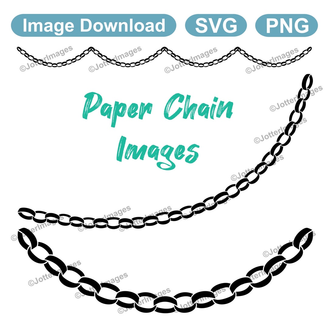 Paper Chain Loop Image Download SVG, PNG, Cut File, Clipart ...