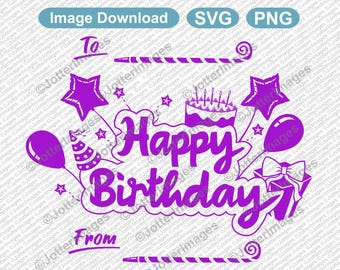 Happy Birthday Letter Balloons Outline Image Download SVG, PNG ...