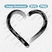 Paint Brush Stroke Heart Outline (SVG, PNG Digital Download) - Etsy