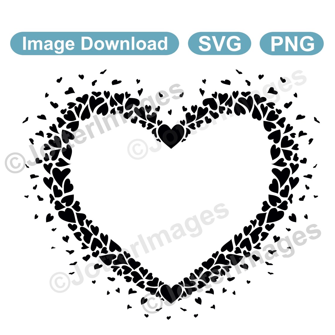 Heart Made of Smaller Hearts Image Download Cut Image - Etsy